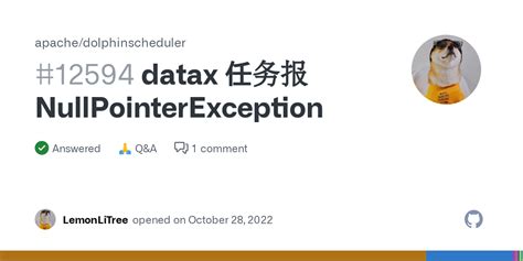 Datax 任务报 Nullpointerexception · Apache Dolphinscheduler · Discussion