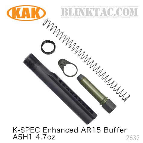 K SPEC Enhanced AR15 Buffer A5H1 4 7oz With Flat Spring Buffer Tube