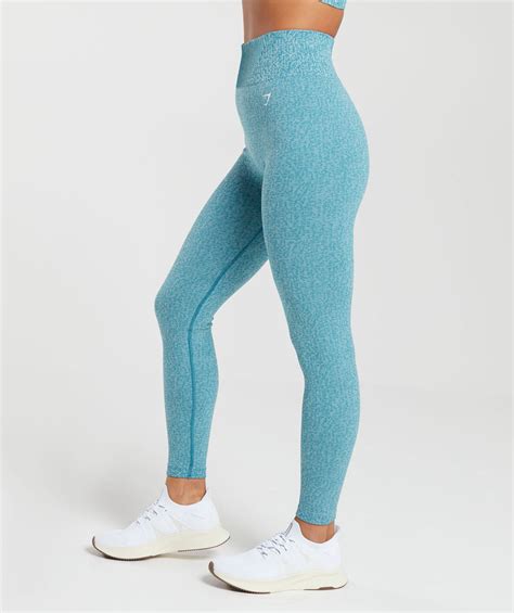 Gymshark Marl Seamless Leggings Light Blue Marllight Grey Marl