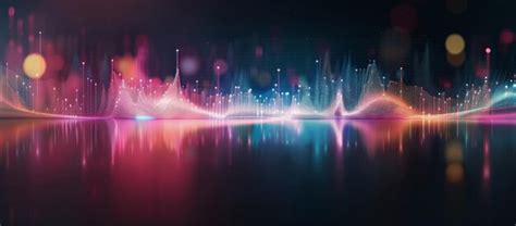 Colorful Abstract Soundwave Visualization With Sparkling Lights Premium Ai Generated Image