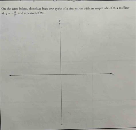 On The Axes Below Sketch At Least One Cycle Of A Sine Curve With An