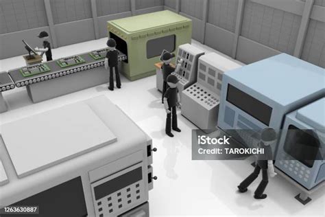 공장에서 일하는 사람 기계를 작동합니다 정밀 기계를 만듭니다 3d 일러스트레이션 3차원 형태에 대한 스톡 사진 및 기타 이미지 3차원 형태 건강관리와 의술 고용과