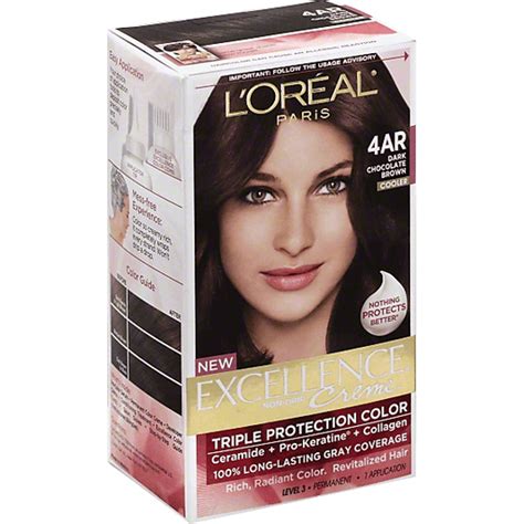 Loreal Paris Excellence Créme Permanent Triple Protection Hair Color 4 Ar Dark Chocolate Brown