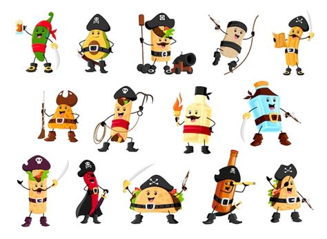 Premium Vector Cartoon Pirate And Corsair Tex Mex Mexican Food