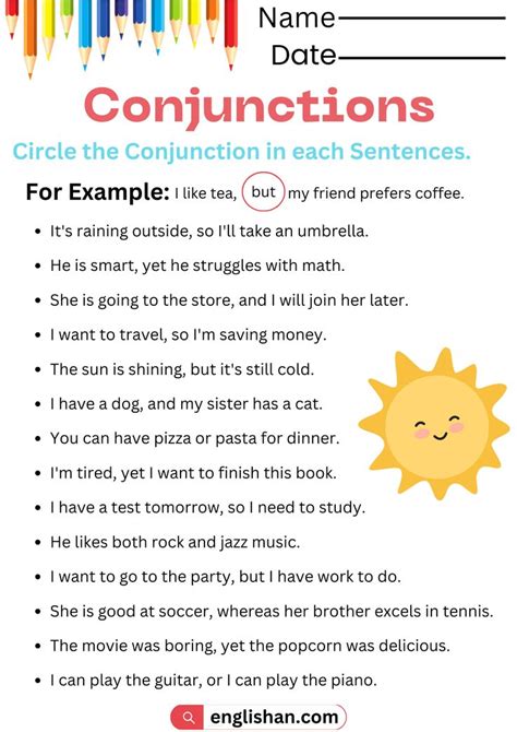 3 Conjunctions Worksheets And Exercises With Answers In English In 2025 Conjunctions Worksheet