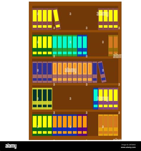 A Bookcase With Shelves And Many Books With Multiple Colors Suitable For Library Poster And