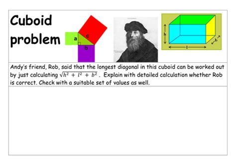 Gcse Maths 3d Pythagoras Worksheet By Mrbuckton4maths Teaching
