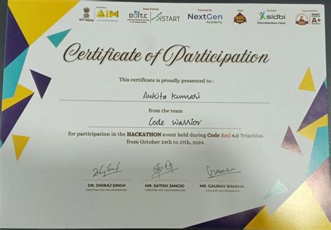 Ankita Kumari On Linkedin Second Hackathon 🎉certificate Of Code Red 40🎉