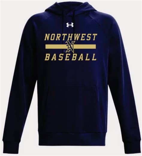 Navy Blue Under Armour Hooded Sweatshirt With Logo Nwbb Battaglias