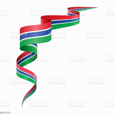Gambian Flag Wavy Abstract Background Vector Illustration Stock