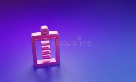 Pink Clipboard With Checklist Icon Isolated On Purple Blue Background Control List Symbol Stock