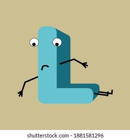 Letter L 3d Letter Funny Cartoon Stock Vector Royalty Free 1881581296