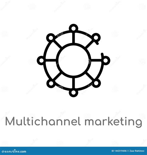 Outline Multichannel Marketing Vector Icon Isolated Black Simple Line