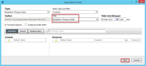Use Dynamic Documentation Radiation Therapy Note