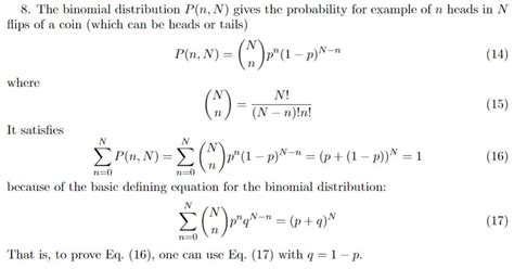 Solved 8 The Binomial Distribution Pnn Gives The