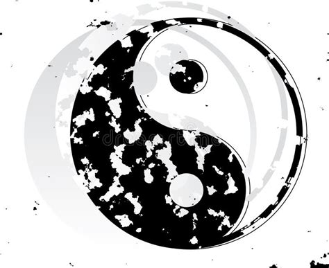 Flor De Lotus En El Símbolo De Yin Yang Blanco Y Negro Ilustración Del