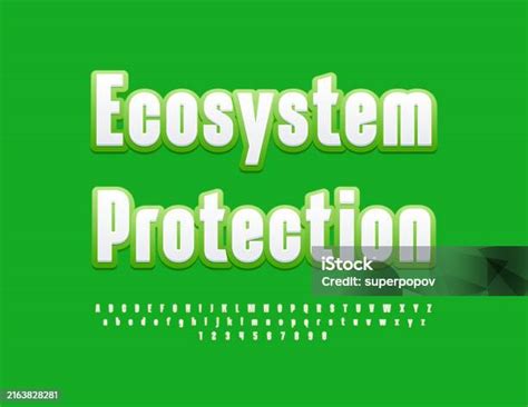 벡터 에코 템플릿 생태계 보호 세련된 알파벳 문자와 숫자 세트 교육에 대한 스톡 벡터 아트 및 기타 이미지 교육 그래픽 프린트 기후 변화 Istock