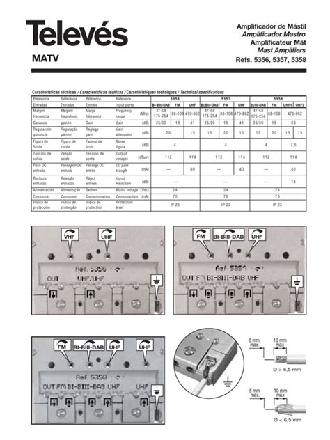 Amplificador De Antena Televes Pdf Engenharia De Transmissão