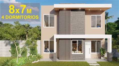 Dise O De Casa Cuadrada De Dos Pisos Con Planos Y Fachadas Construye