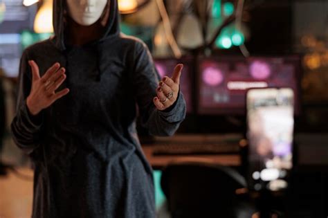 premium photo mysterious thief committing cybercrime and internet