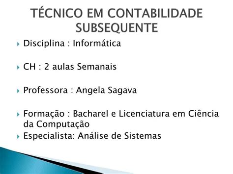 PPT TÉCNICO EM CONTABILIDADE SUBSEQUENTE PowerPoint Presentation
