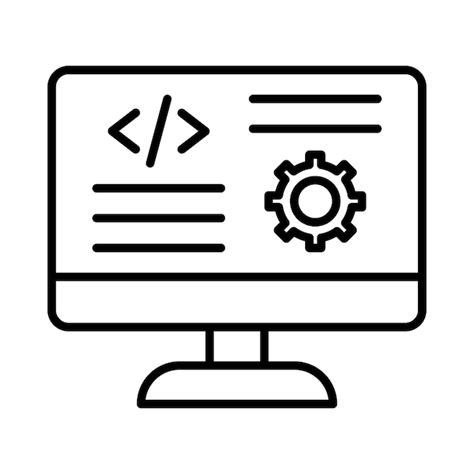 Premium Vector Code Settings Line Illustration