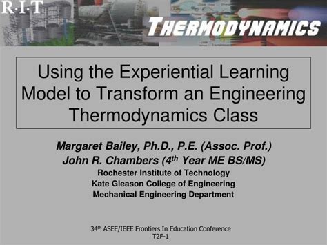 Ppt Using The Experiential Learning Model To Transform An Engineering Thermodynamics Class