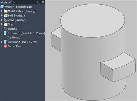 Solved Inventor 2024 How To Extrude A Boss From The Curved Surface Of A Cylinder So That The