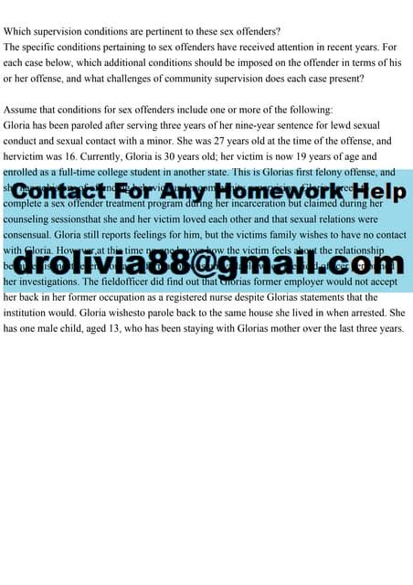 Which Supervision Conditions Are Pertinent To These Sex Offenders Pdf