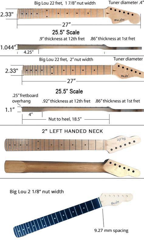 Are All Electric Guitar Necks The Same Width Ins