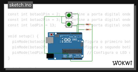 LIGA LED BOTÃO LUIZ FISICO OK Wokwi ESP32 STM32 Arduino Simulator