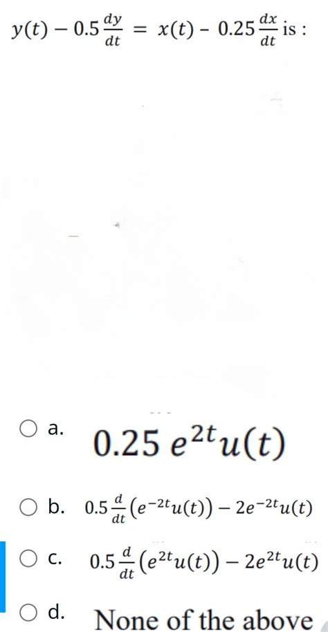 Solved The Impulse Response By Using The Fourier Transform