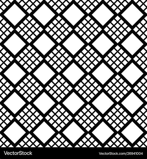 Monochrome Abstract Geometrical Square Pattern Vector Image