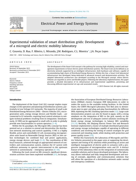 Pdf Experimental Validation Of Smart Distribution Grids Development