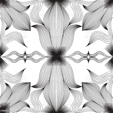 추상적인 꽃 무늬 아라베스크 매끄러운 패턴 꽃 모양의 아랍어 라인 장식 소용돌이 블랙 라인꽃 오리엔트 타일 패턴 아시아 장식 소용돌이 기하학적 낙서 텍스처 0명에 대한 스톡