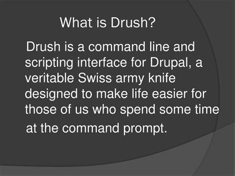Ppt Drush Importance For Drupalers Powerpoint Presentation Free Download Id 2475506