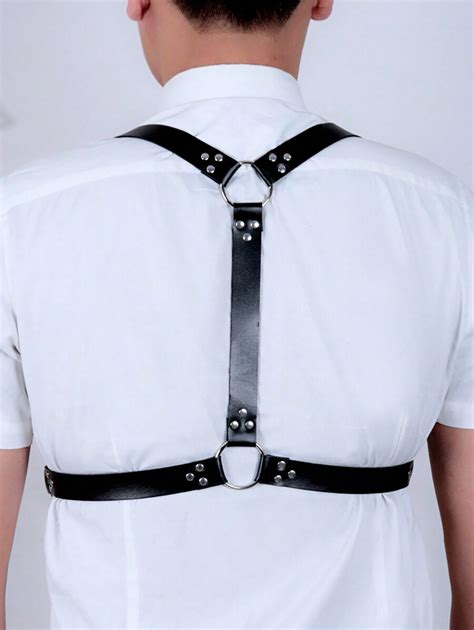 Sexy Men Adjustable Leather Body Chest Harness Belt Punk Fancy Costume
