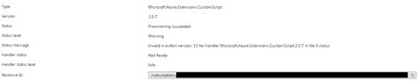 customscript extension deployed with terraform shows “invalid manifest