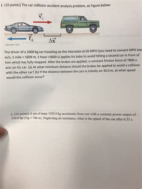 Solved The Car Collision Accident Analysis Problem As Chegg