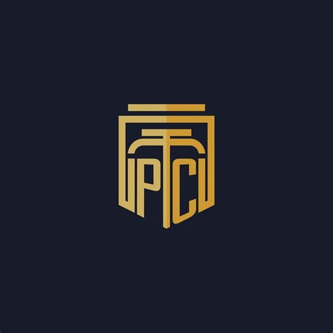 PC Initial Monogram Logo Elegant With Shield Style Design For Wall Mural Lawfirm Gaming