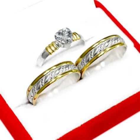 Alianzas Oro Y Plata 3x1 Con Cintillo Casamiento Boda