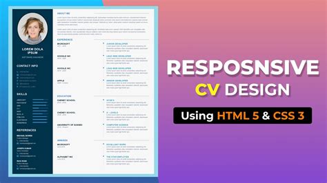 create resumecv website using html and css source code images and photos finder