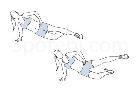 Side Plank Hip Abduction Illustrated Exercise Guide