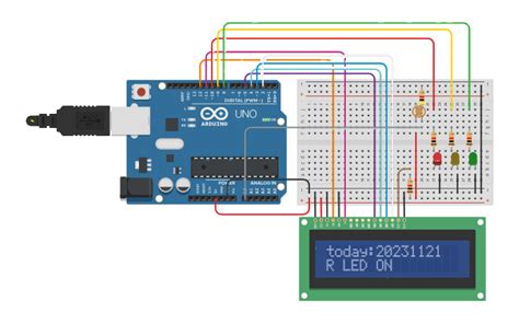 Circuit Design 光敏控制led Lcd Tinkercad