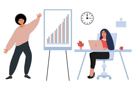 Ein Mann Steht Vor Einem Diagramm Mit Der Aufschrift „graph Premium Vektor