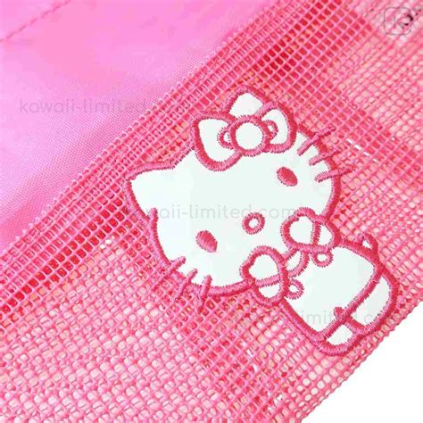 Japan Sanrio Mini Mesh Pouch Hello Kitty Pink Kawaii Limited