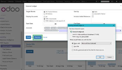 Export Your Financial Reports In Xls Format Odoo 9 Community Version
