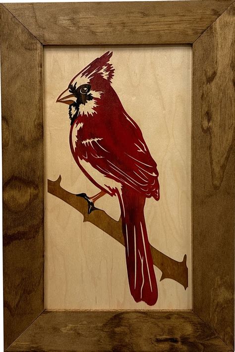 Decorative Hidden Gun Cabinet Red Cardinal Bird Wa