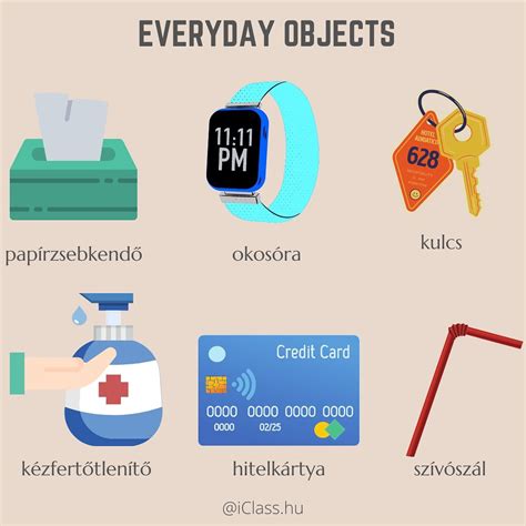 Iclass Everyday Objects 💡🔑 📚here Are Some Words Related