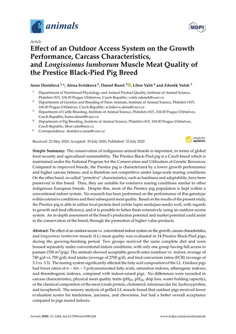 Pdf Effect Of An Outdoor Access System On The Growth Performance